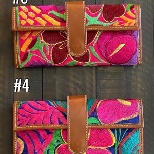 Embroidered Leather Mexican Wallet Handmade in Mexico by Indigenous ...