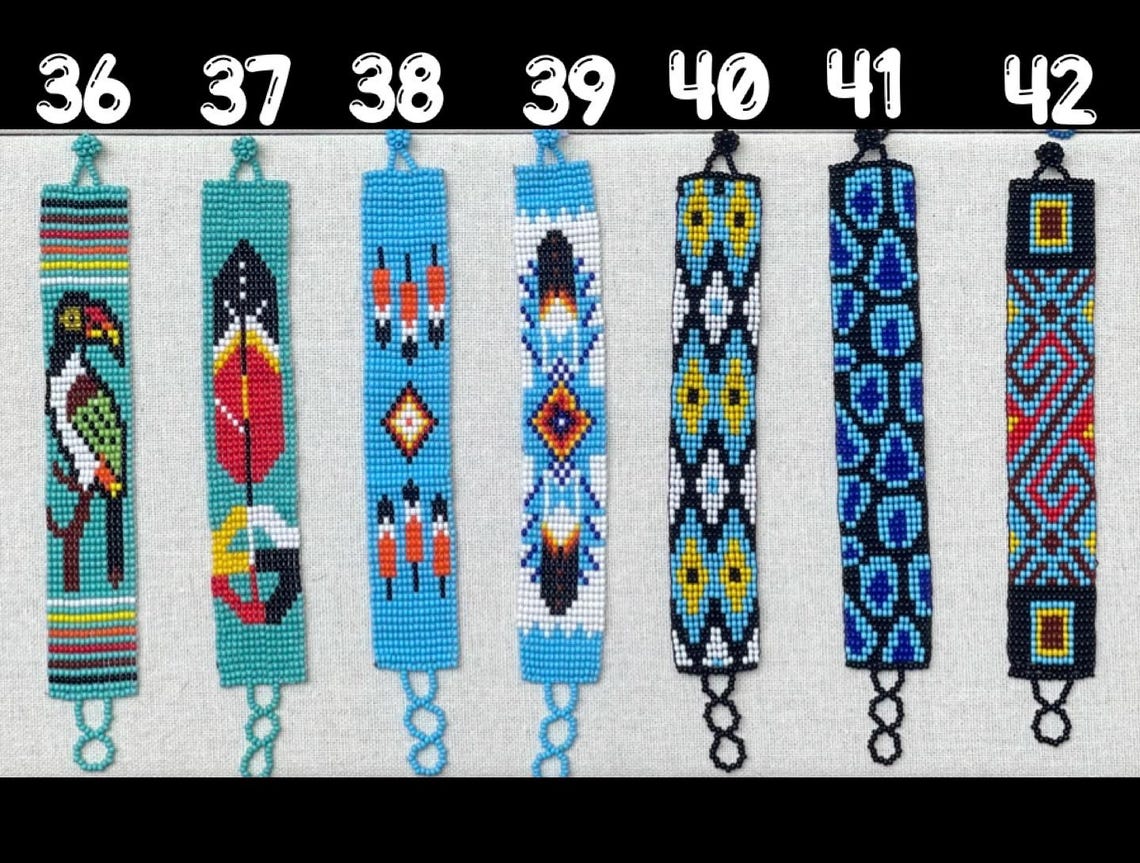 Handmade Mexican Beaded Bracelet: Maya Inspired Glass Beadwork - Etsy
