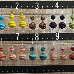 Thread Ball Earrings, Bon Bon Earrings, Dangle Earrings, Earring Dangle ...