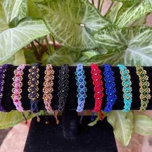 Mexican Hand Woven Bracelets Adjustable Colorful Handmade Bead ...