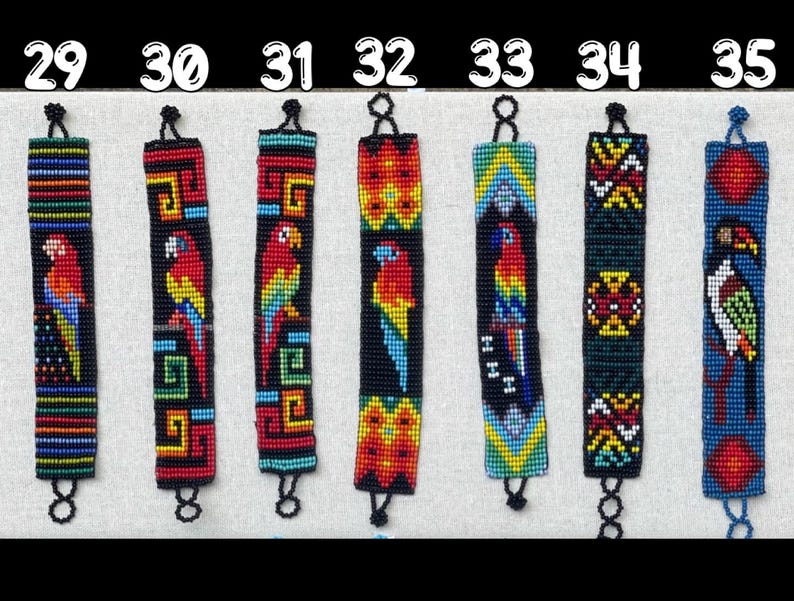 Handmade Mexican Beaded Bracelet: Maya Inspired Glass Beadwork - Etsy