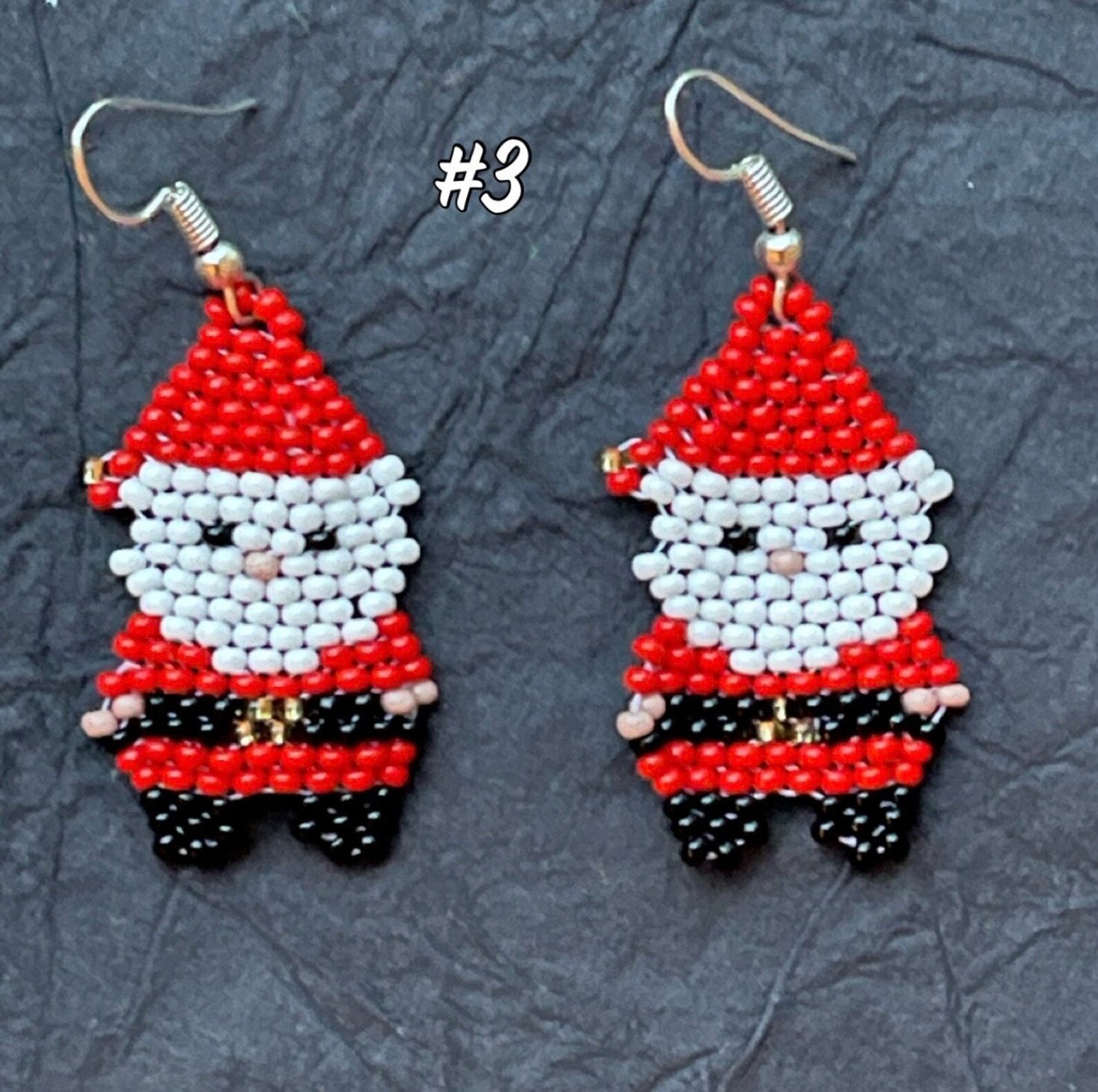 Handmade Beaded Christmas Earrings | Santa & Tree Designs - Etsy