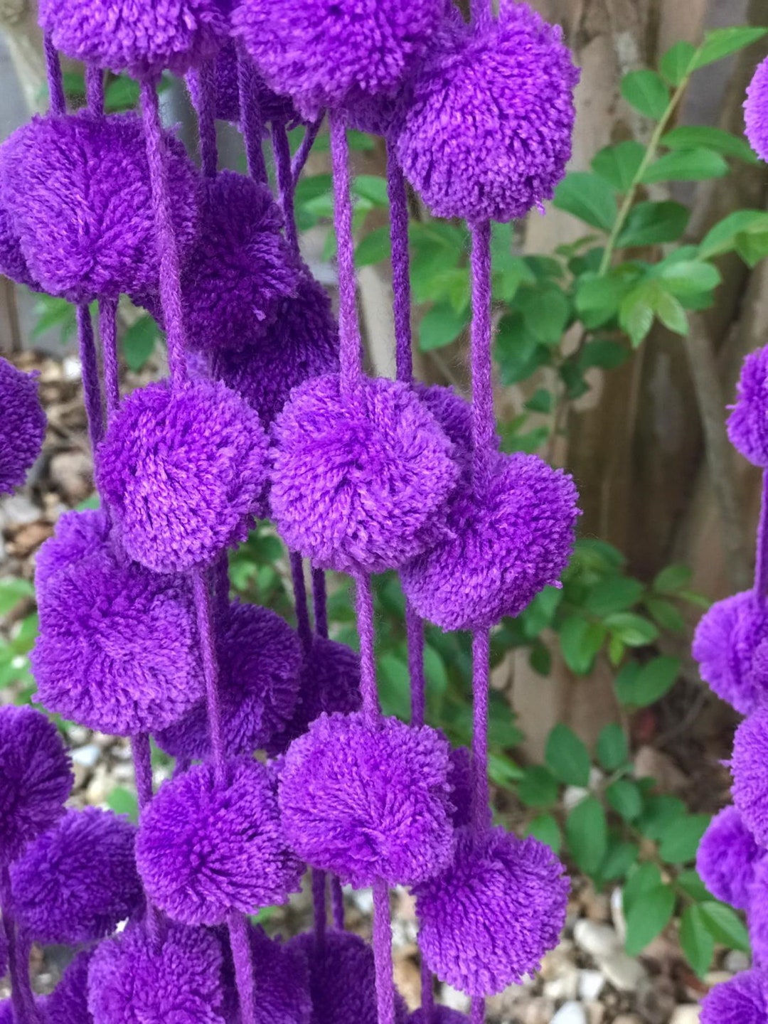 Purple Pompom Garlands Mexican Pompoms Wall Decorations Holiday Party ...