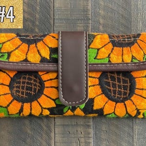 Embroidered Leather Mexican Wallet Handmade in Mexico by Indigenous ...