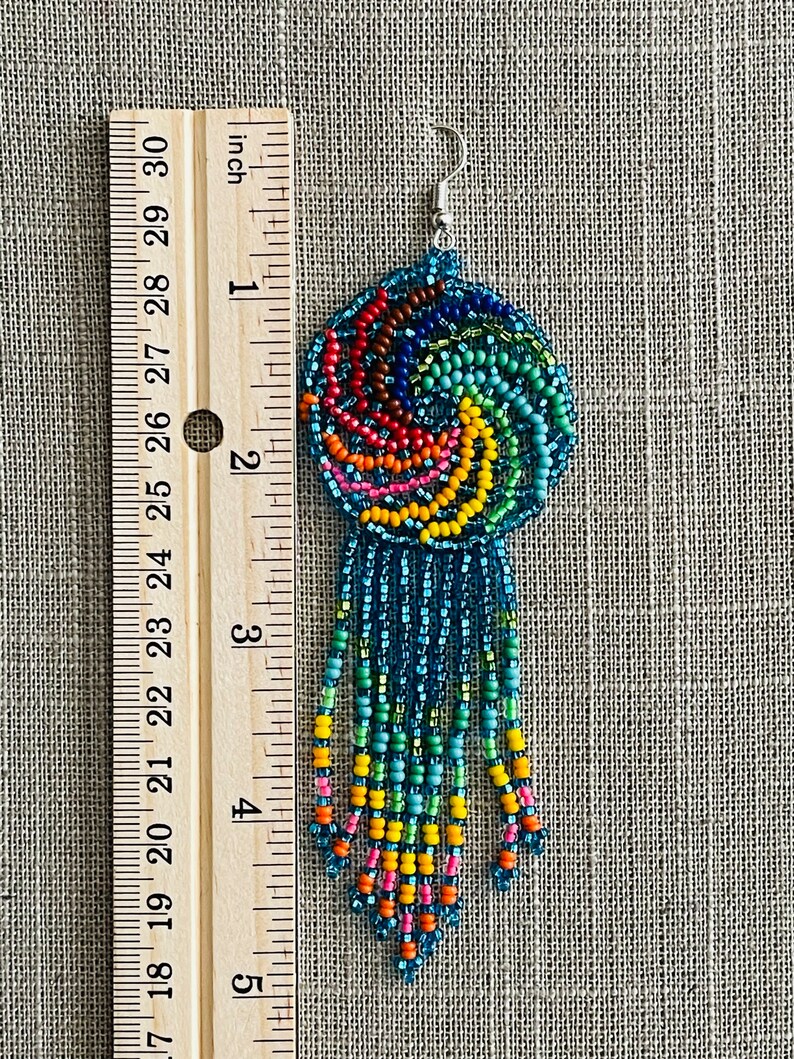 Mexican Beaded Earrings: Mayan Huichol Artisan, Holiday Earrings ...