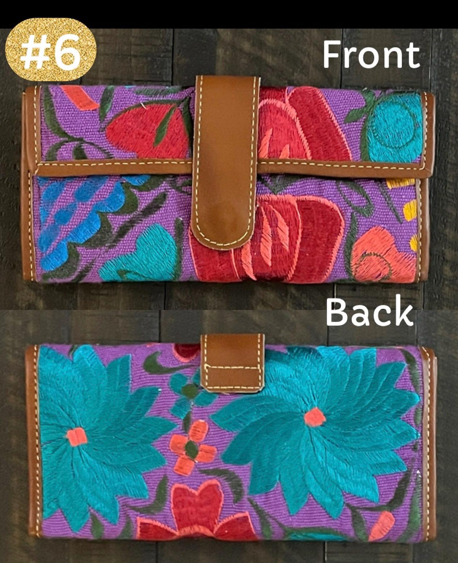 Embroidered Leather Mexican Wallet: Handmade Floral Clutch - Etsy