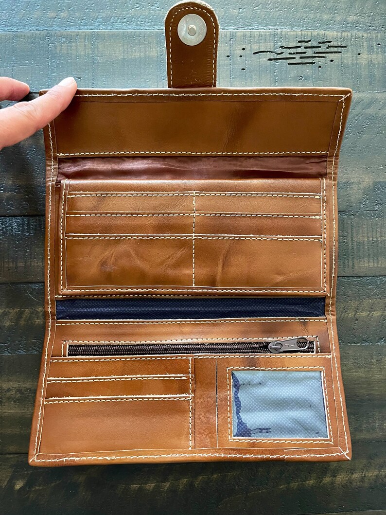 Embroidered Leather Mexican Wallet: Handmade Floral Clutch - Etsy