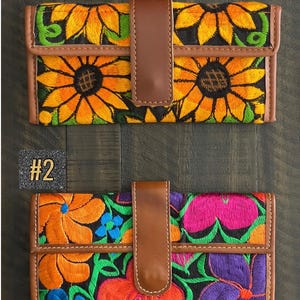 Embroidered Leather Mexican Wallet Handmade in Mexico by Indigenous ...