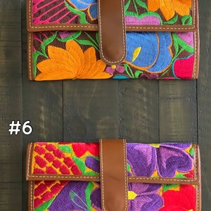 Embroidered Leather Mexican Wallet Handmade in Mexico by Indigenous ...