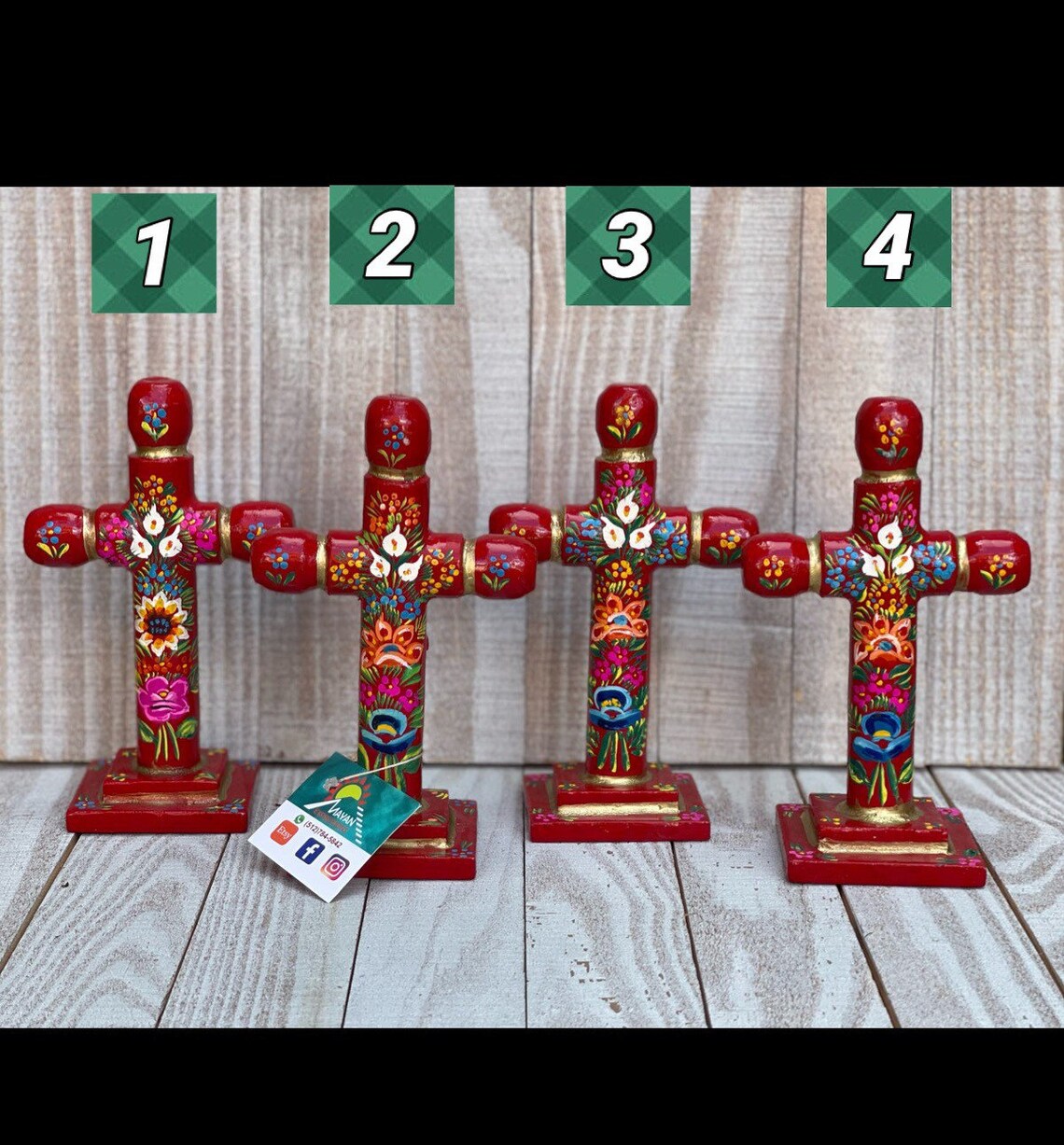 Mexican Wood Cross/mexican Flower Cross/hand Painted | Etsy