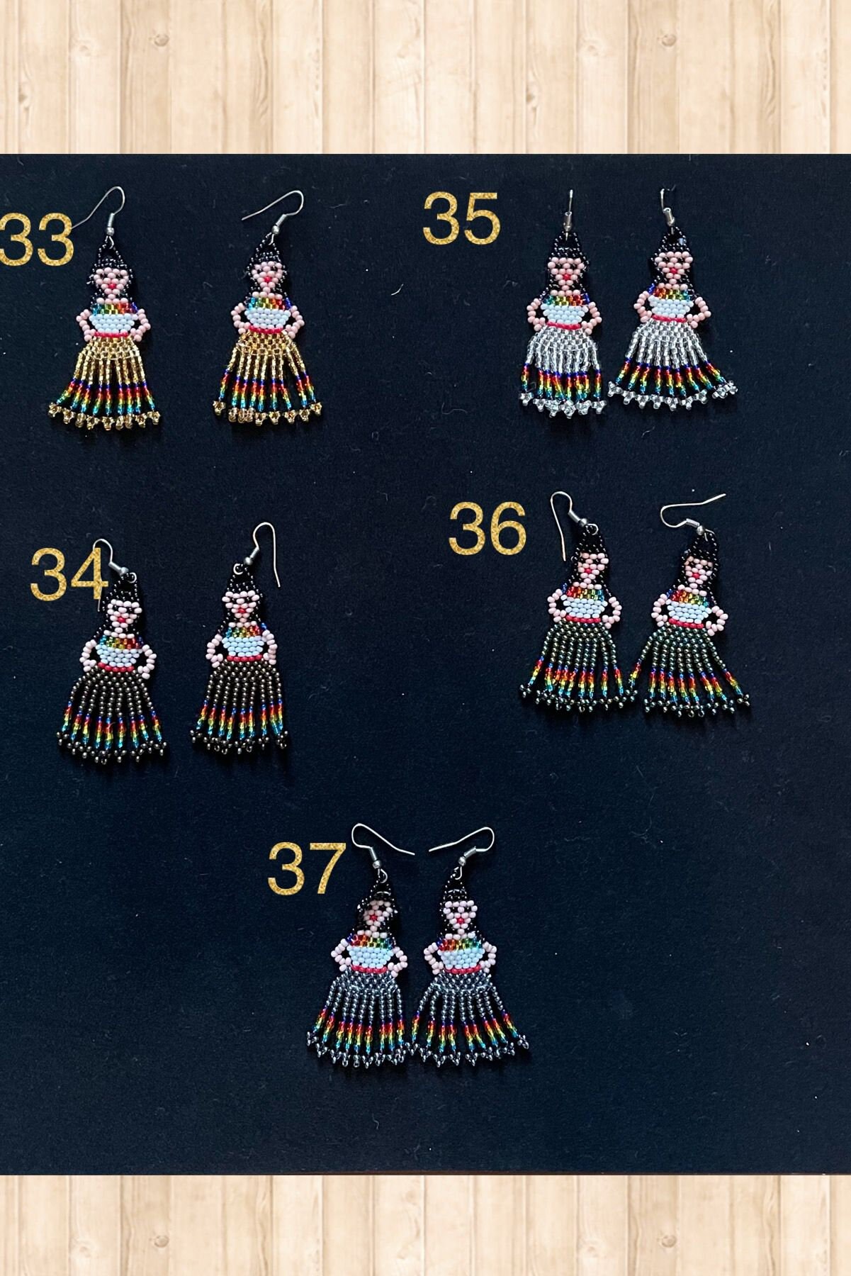 Mexican Fiesta Doll Earrings/chaquira Earrings/bead - Etsy
