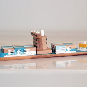 Container wood ship toy Wooden ship toy Wooden cargo ship | Etsy