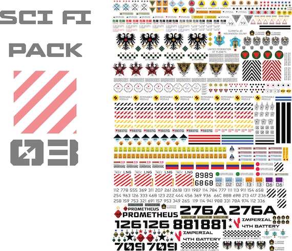 Sci-fi Waterslide Decals Action Figures Custom Models - Etsy