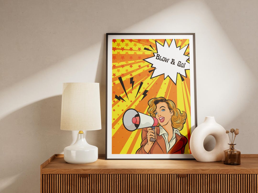 BLOW&GO Pop Art Wall Art Printable | Cheeky Digital Print | Bold ...