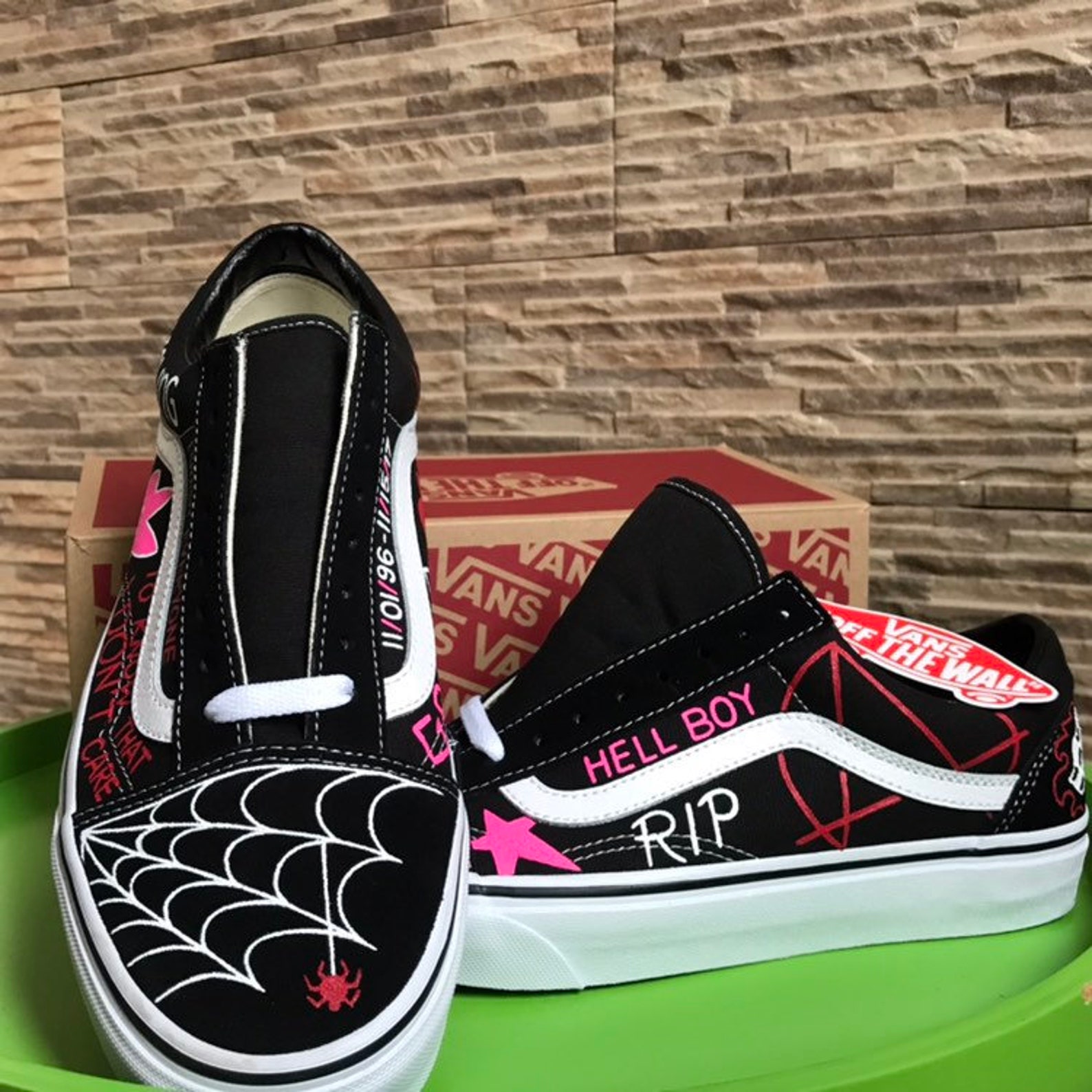 Vans Old Skool Lil Peep "Spider Web" handgemalt - Etsy.de