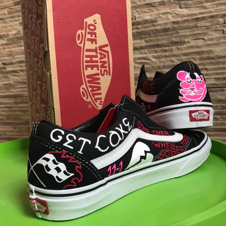 Vans Old Skool Lil Peep "spider Web" Handmade Painting - Etsy