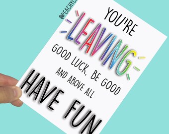 Funny goodbye card | Etsy