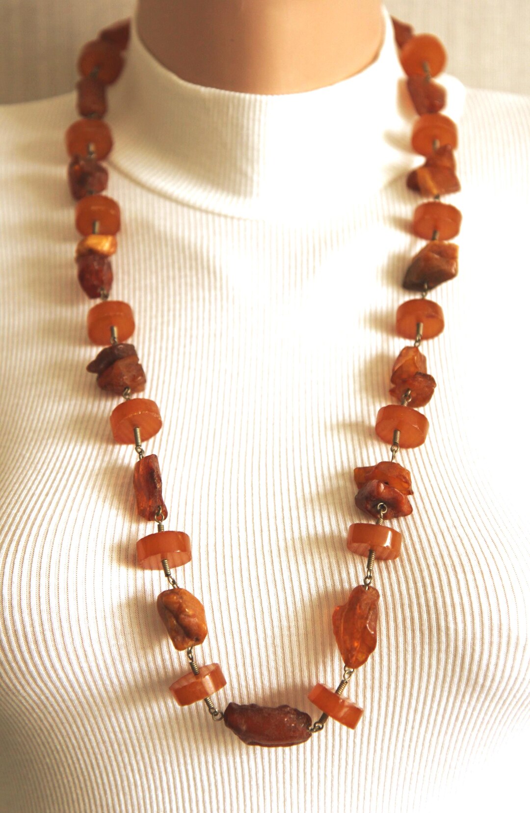 Baltic Amber Pendant Necklace Handcrafted Vintage Gemstone Jewellery ...