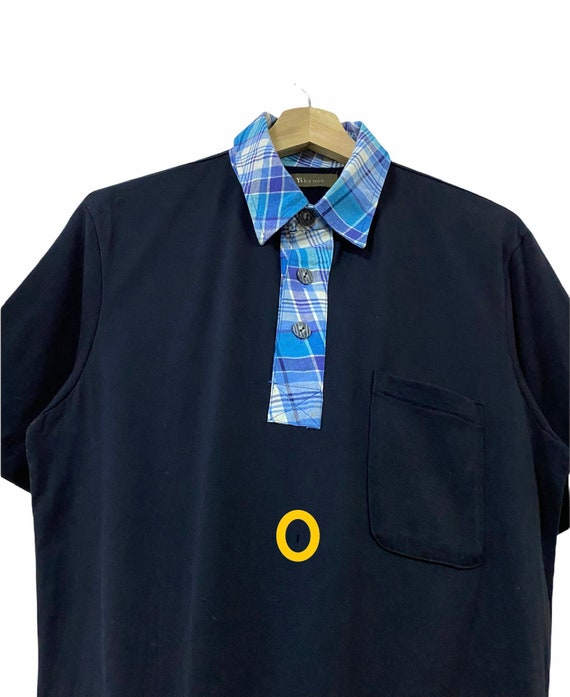 Rare!!!Yohji Yamamoto Y’s For Men Tartan Neck Polo Sh… - Gem