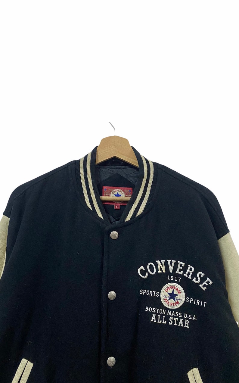 Vtgrare 90s Converse Boston Embroidery Big Logo Varsity Jacket/size L ...