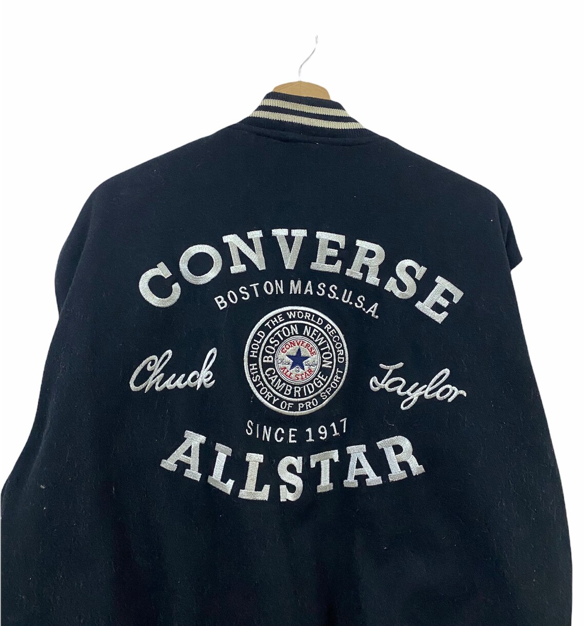 Vtgrare 90s Converse Boston Embroidery Big Logo Varsity Jacket/size L ...