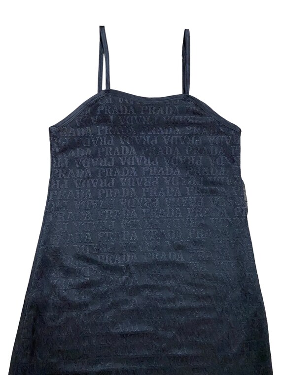 Vtg!!!Rare Luxury Prada Black Monogram Logo Dress/Lux… - Gem