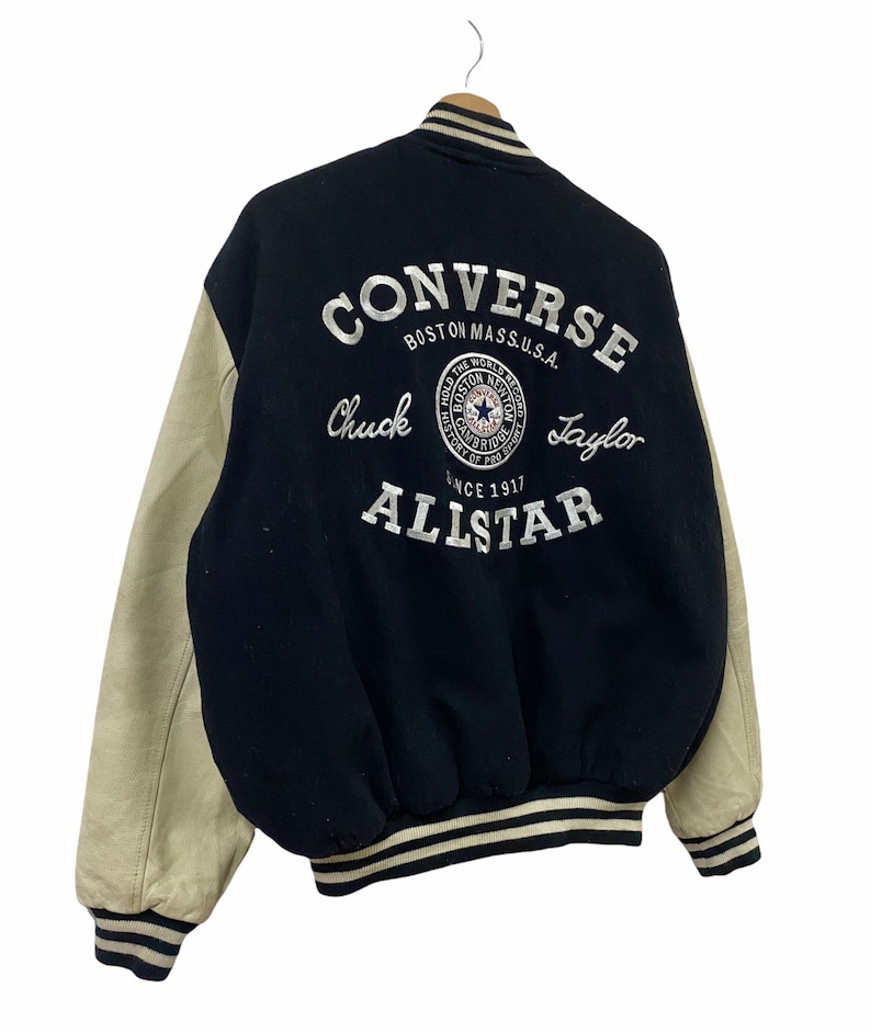 Vtgrare 90s Converse Boston Embroidery Big Logo Varsity Jacket/size L ...