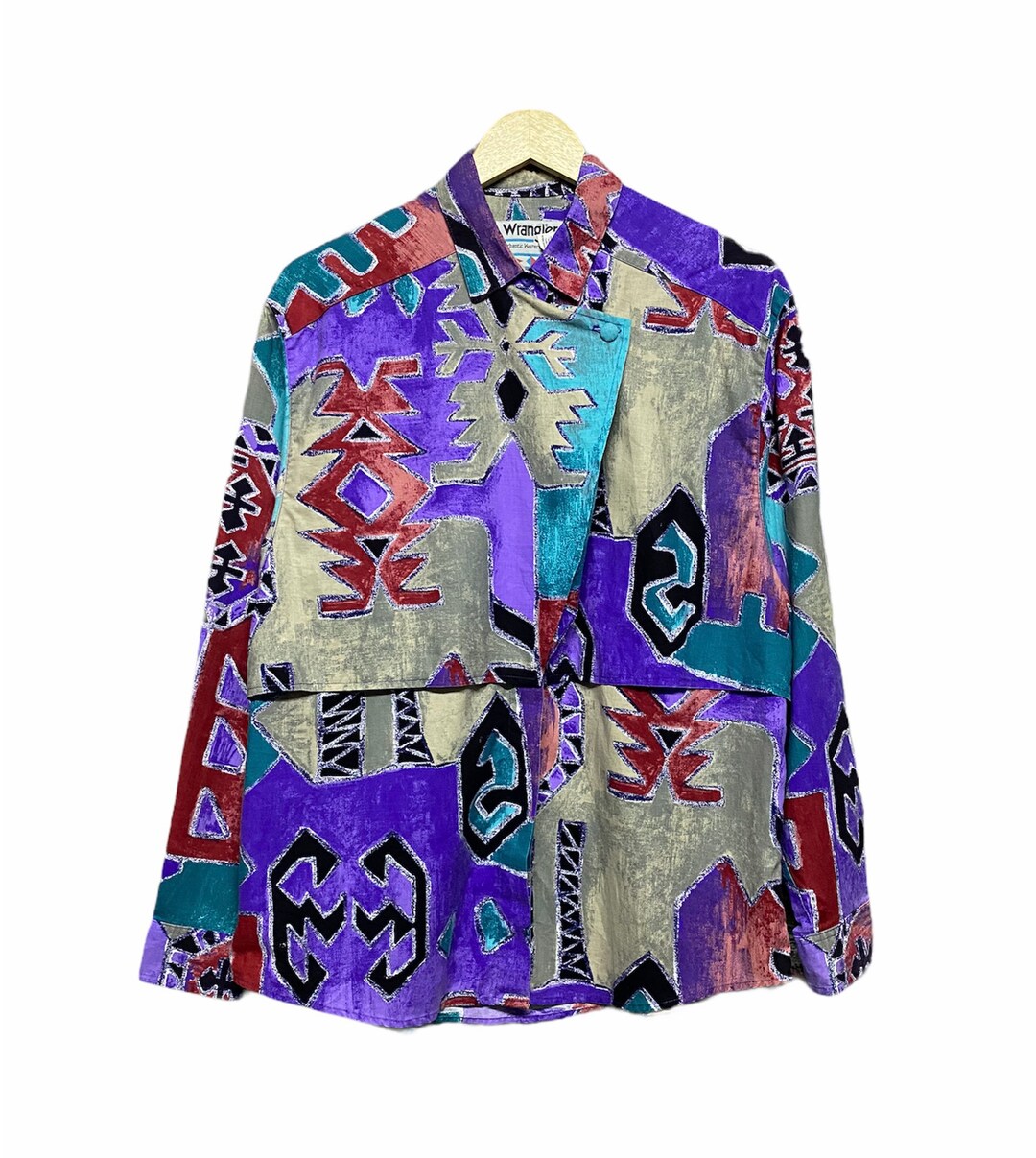 Vtgrare Wrangler Authentic Western Apparel Aztec Cowboy Button Down ...
