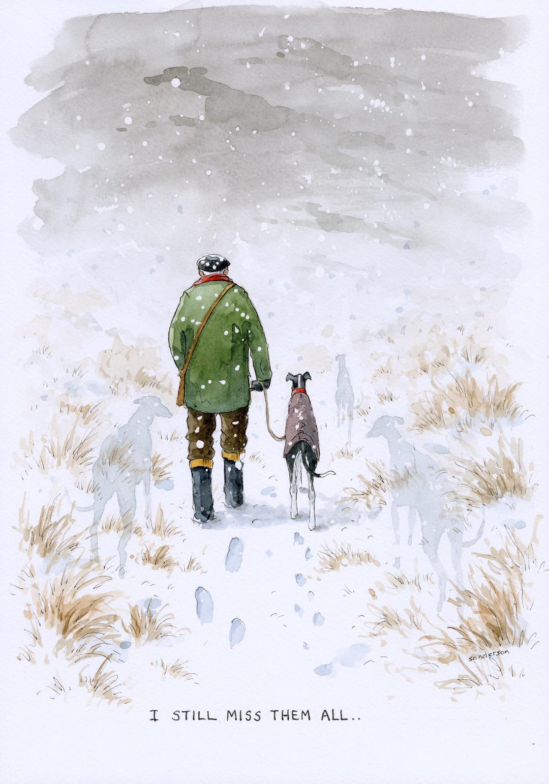 I Still Miss Them All.... Giclee Print, Greyhound, Greyhound Art ...