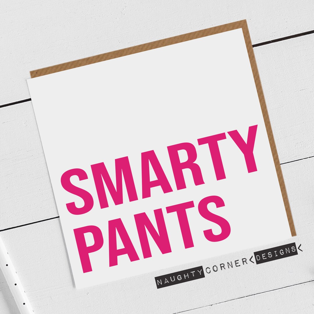 Funny Smarty Pants Results Congratulations Card AEX012 - Etsy
