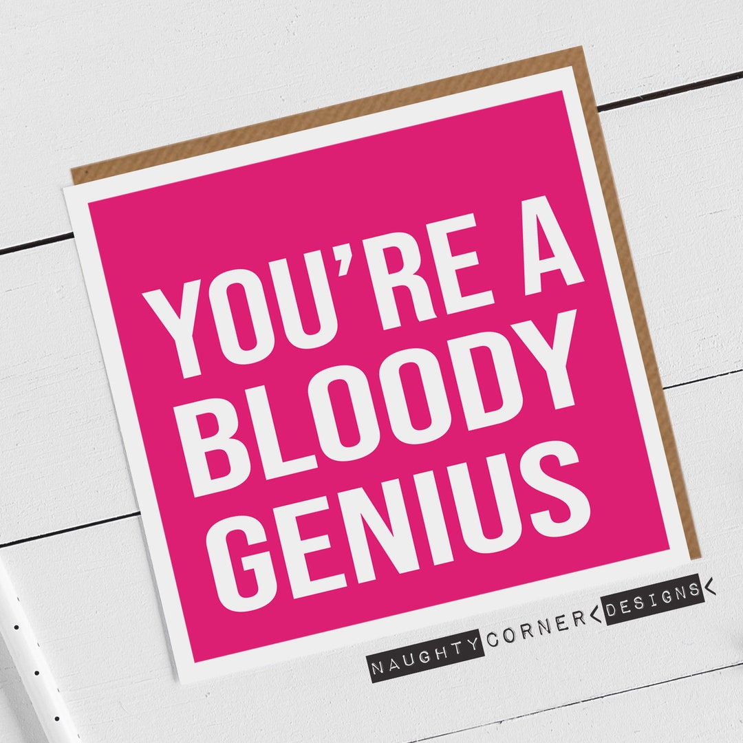 Funny You're a Bloody Genius Exam Results Congratulations - Etsy
