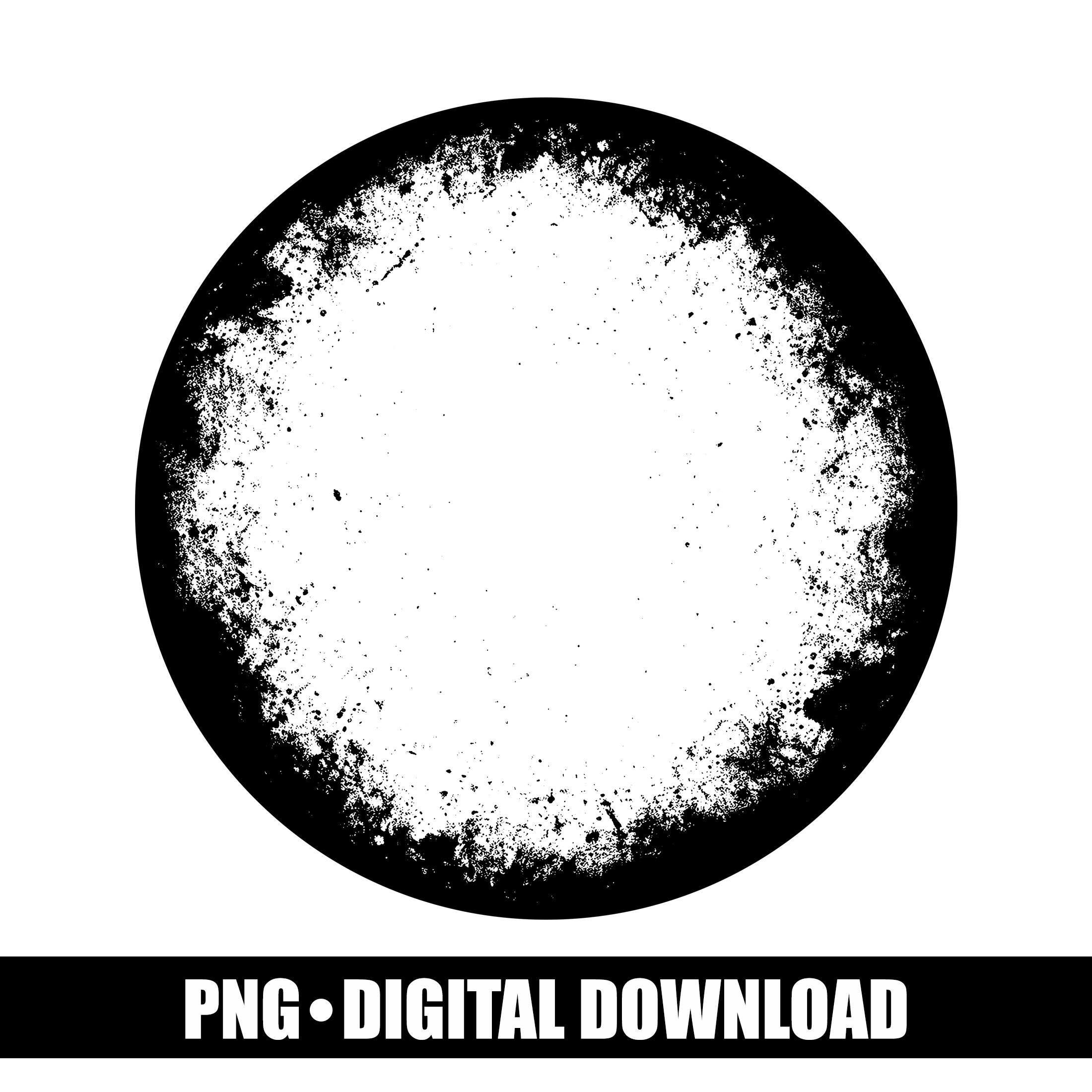 Round Grunge Mask Circle - PNG Graphic, Digital Download, Eroded Shape ...
