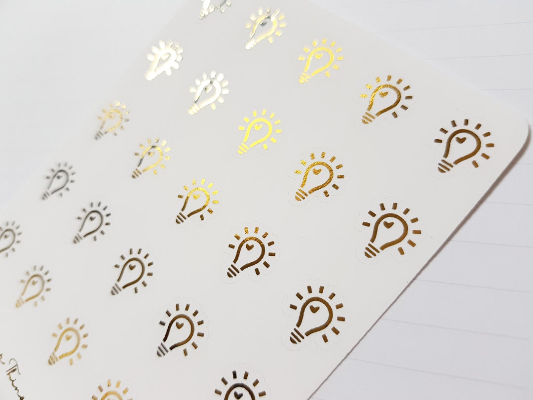 Planner Stickers Icons Light Bulb Idea Electricity - Etsy