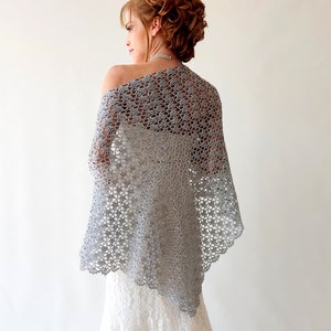 Silver Glitter Shawl, Sparkly Evening Wrap, Shiny Cover Up, Bridal ...