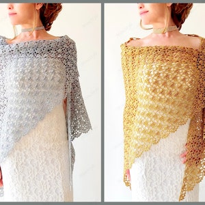 Silver Glitter Shawl, Sparkly Evening Wrap, Shiny Cover Up, Bridal ...