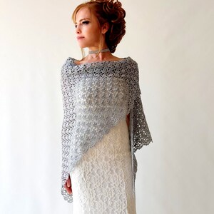 Silver Glitter Shawl, Sparkly Evening Wrap, Shiny Cover Up, Bridal ...