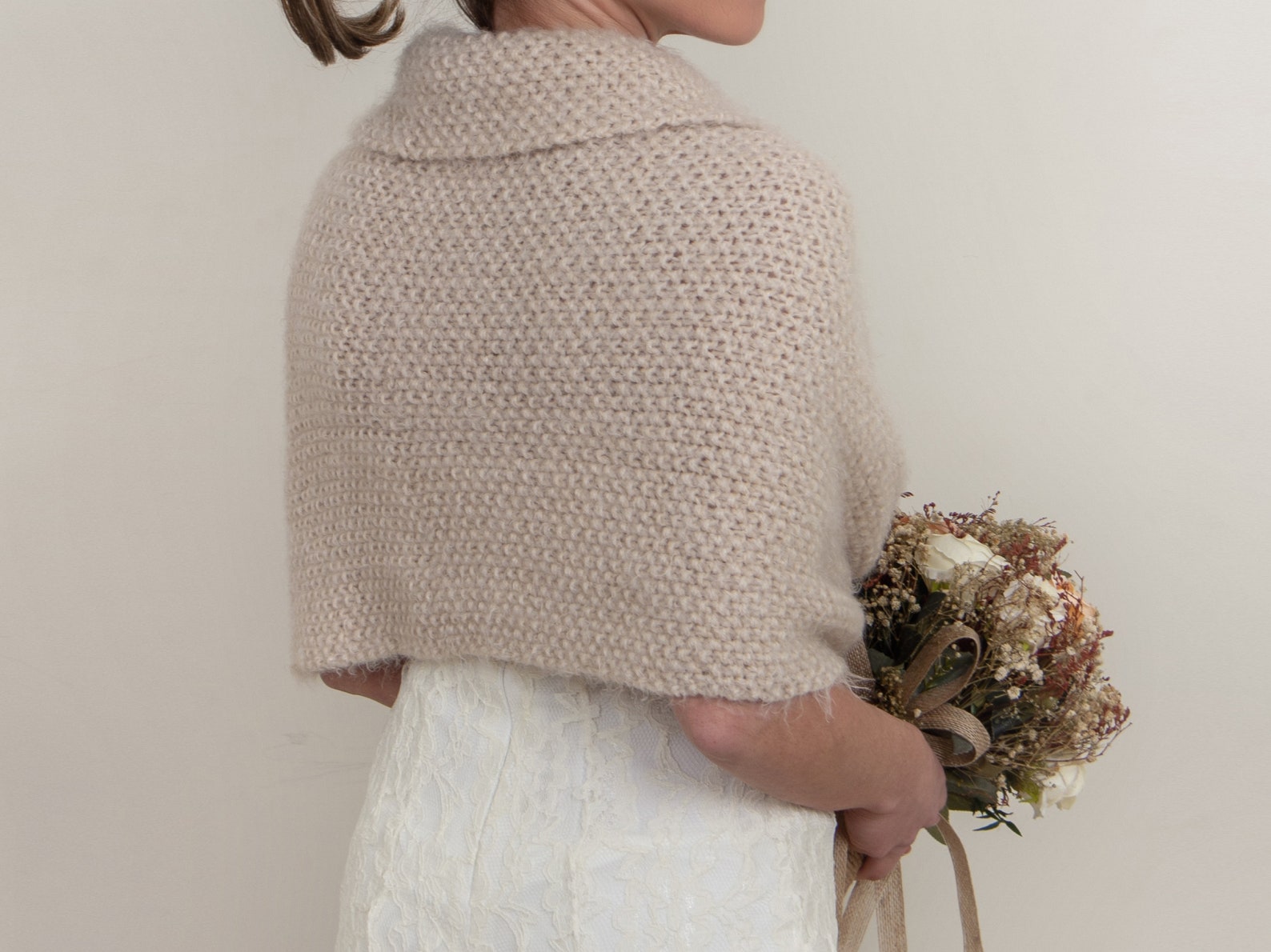 Winter Wedding Shawl Bridal Wrap Mohair Cover Up Beige - Etsy