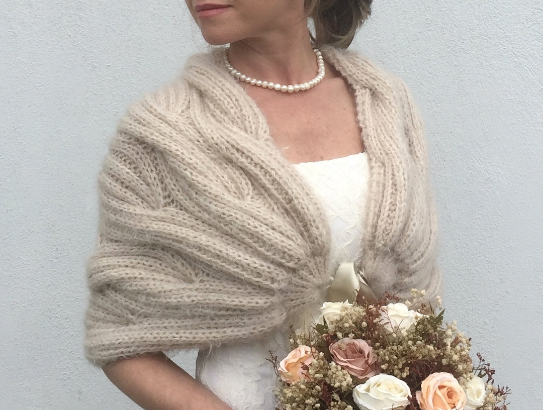 Winter Wedding Shawl, Bridal Wrap, Bridesmaid Stole, Bride Bolero ...