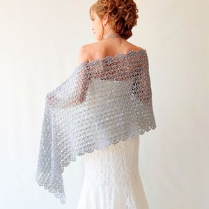 Silver Glitter Stole, Sparkly Evening Shawl, Shiny Wrap, Bridal Wedding ...