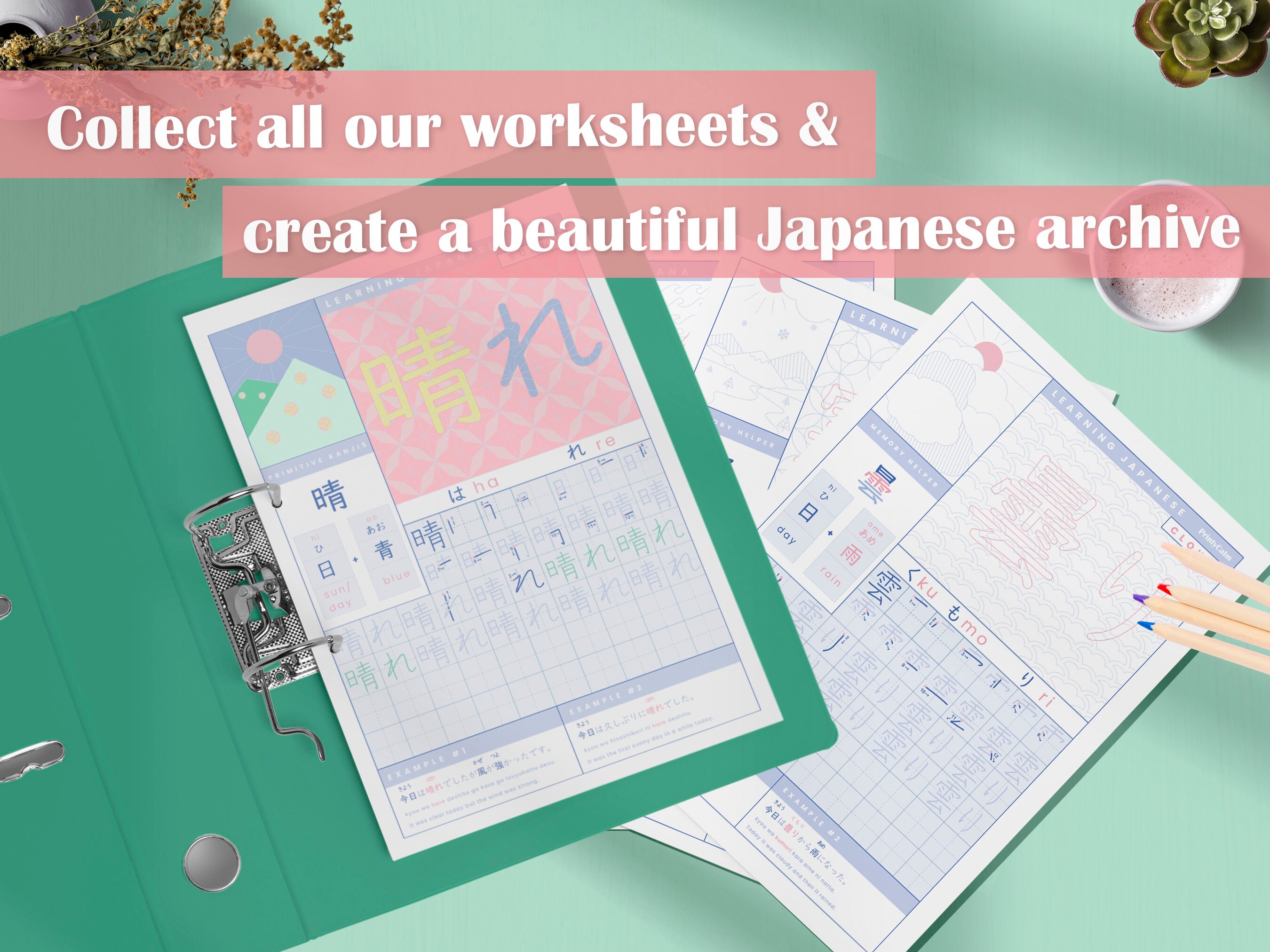 Basic Japanese Kanji COLORING Sheets Learn the Weather - Etsy Australia