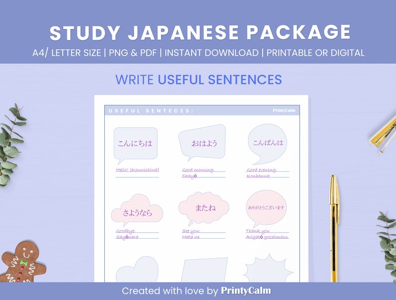 Japanese Study Package Japanese Starter Pack Japanese - Etsy