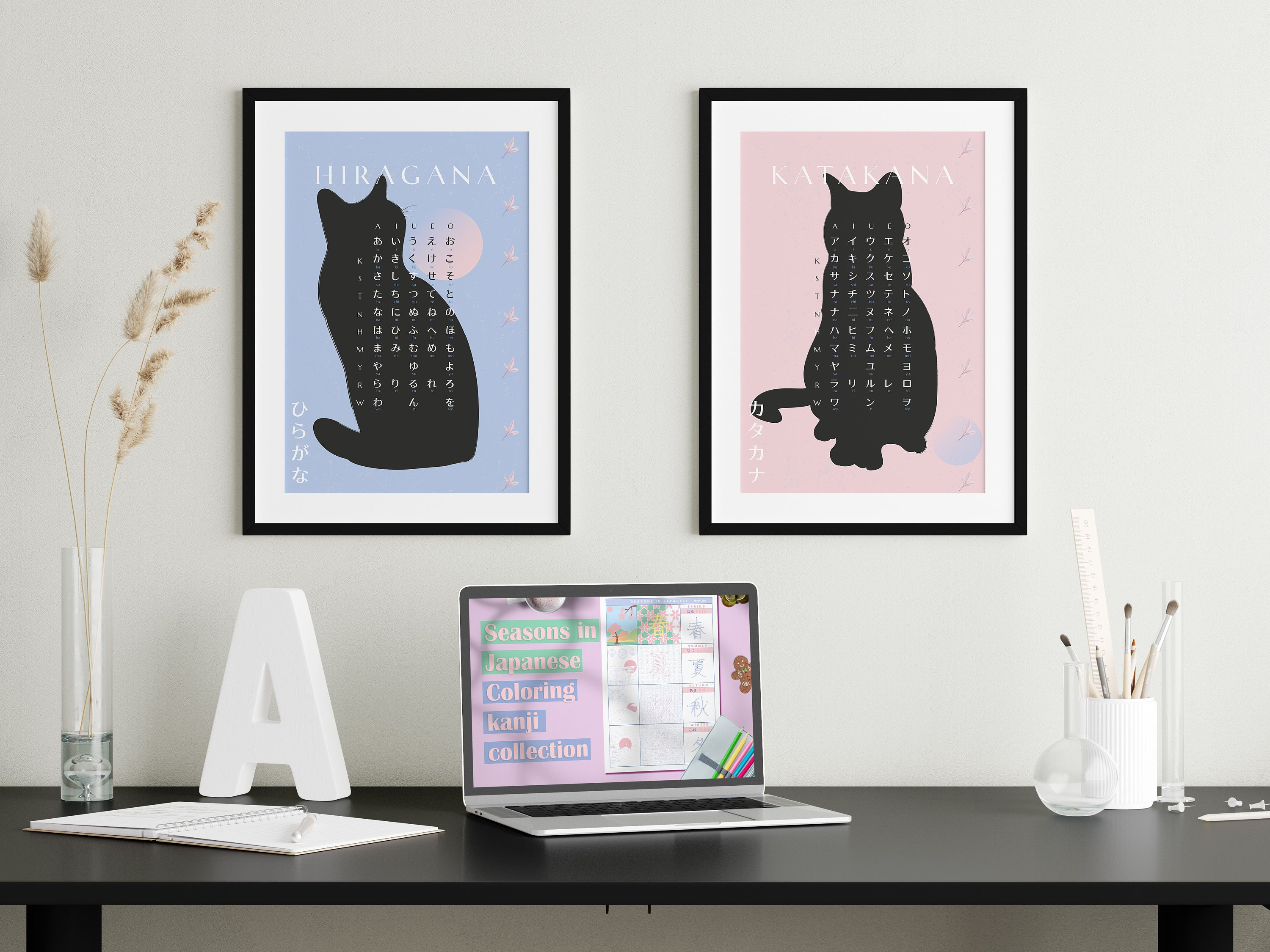 Hiragana + Katakana Poster Chart - Set of 2 - Printable Digital Art ...