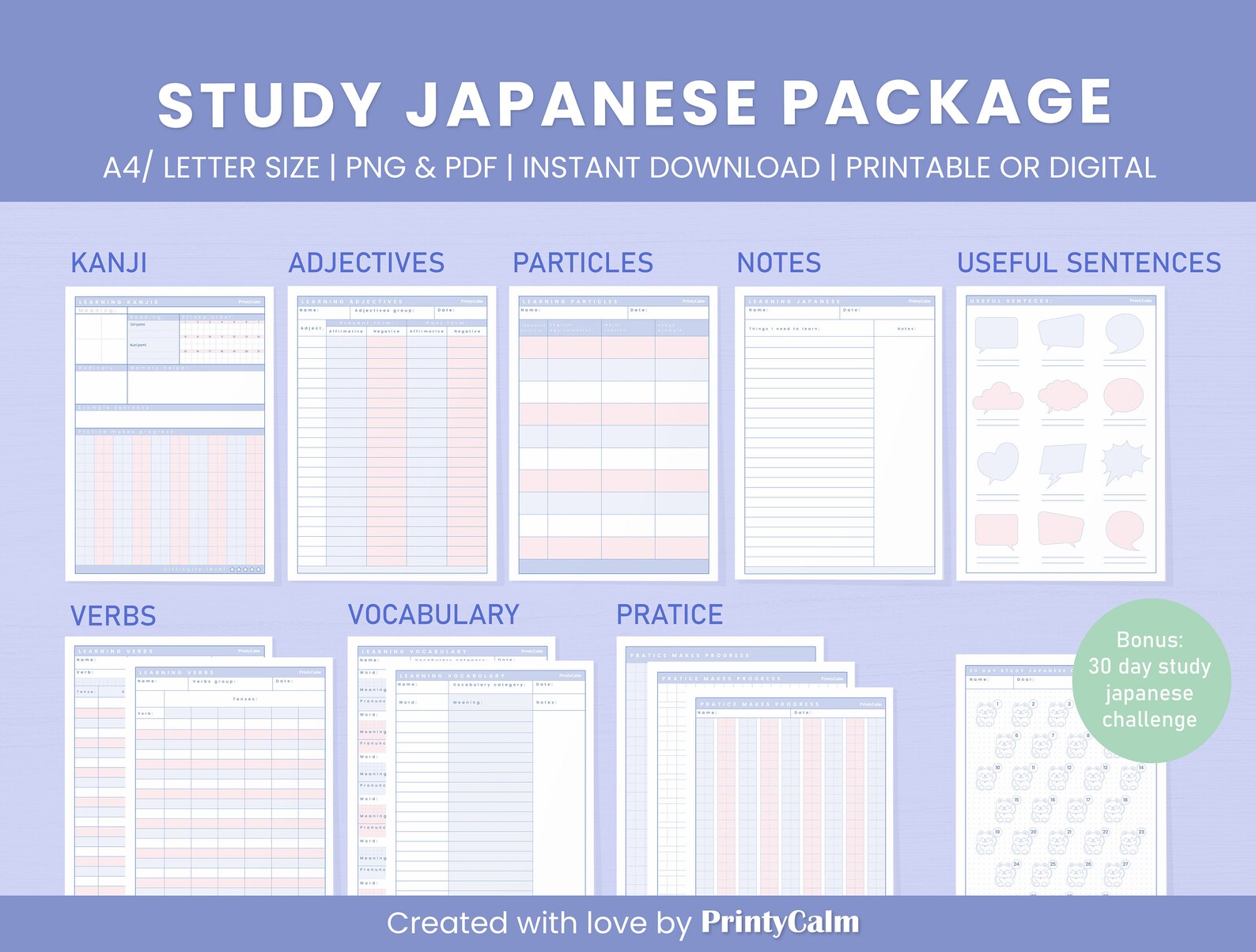 Japanese Study Package Japanese Starter Pack Japanese - Etsy