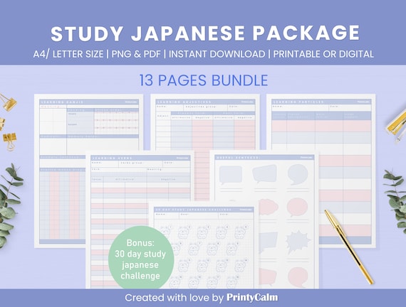 Japanese Study Package Japanese Starter Pack Japanese - Etsy