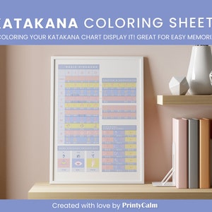 Katakana COLORING Chart + Writing & Practicing - 12 Pages Bundle ...
