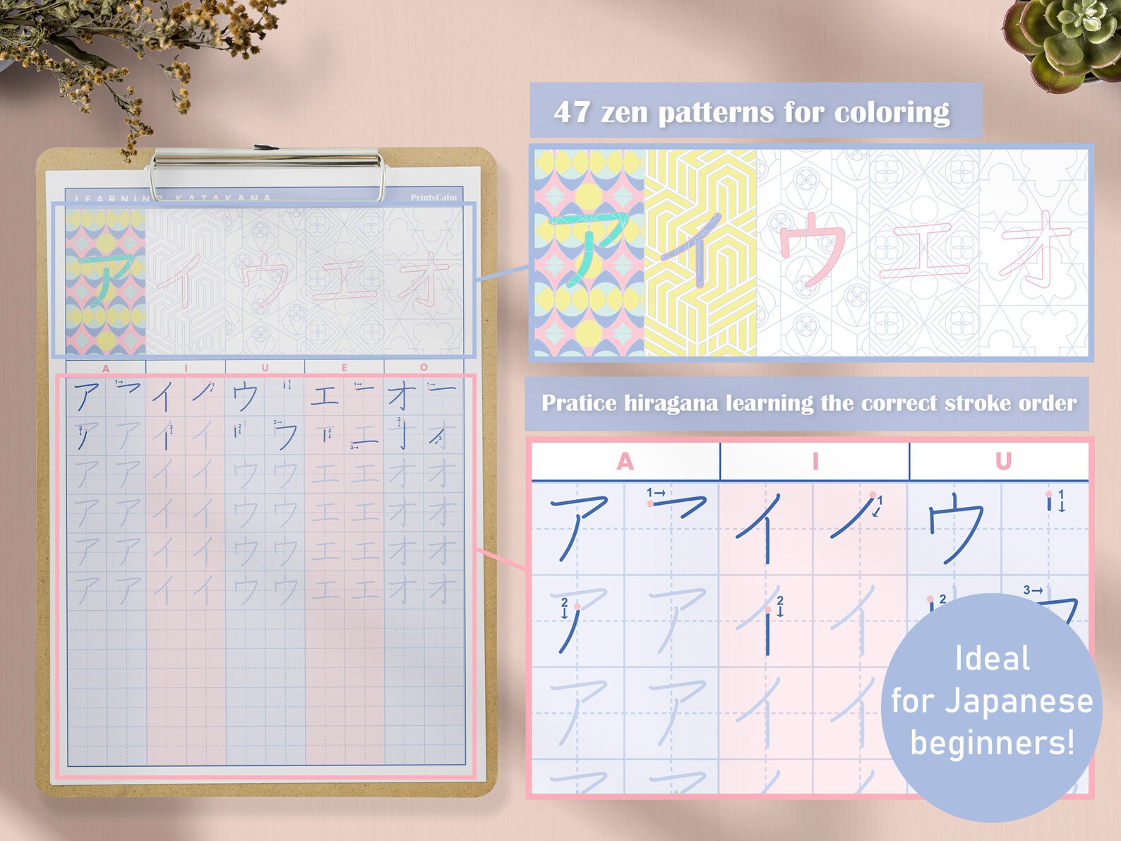 Katakana COLORING Chart Writing & Practicing 12 Pages - Etsy