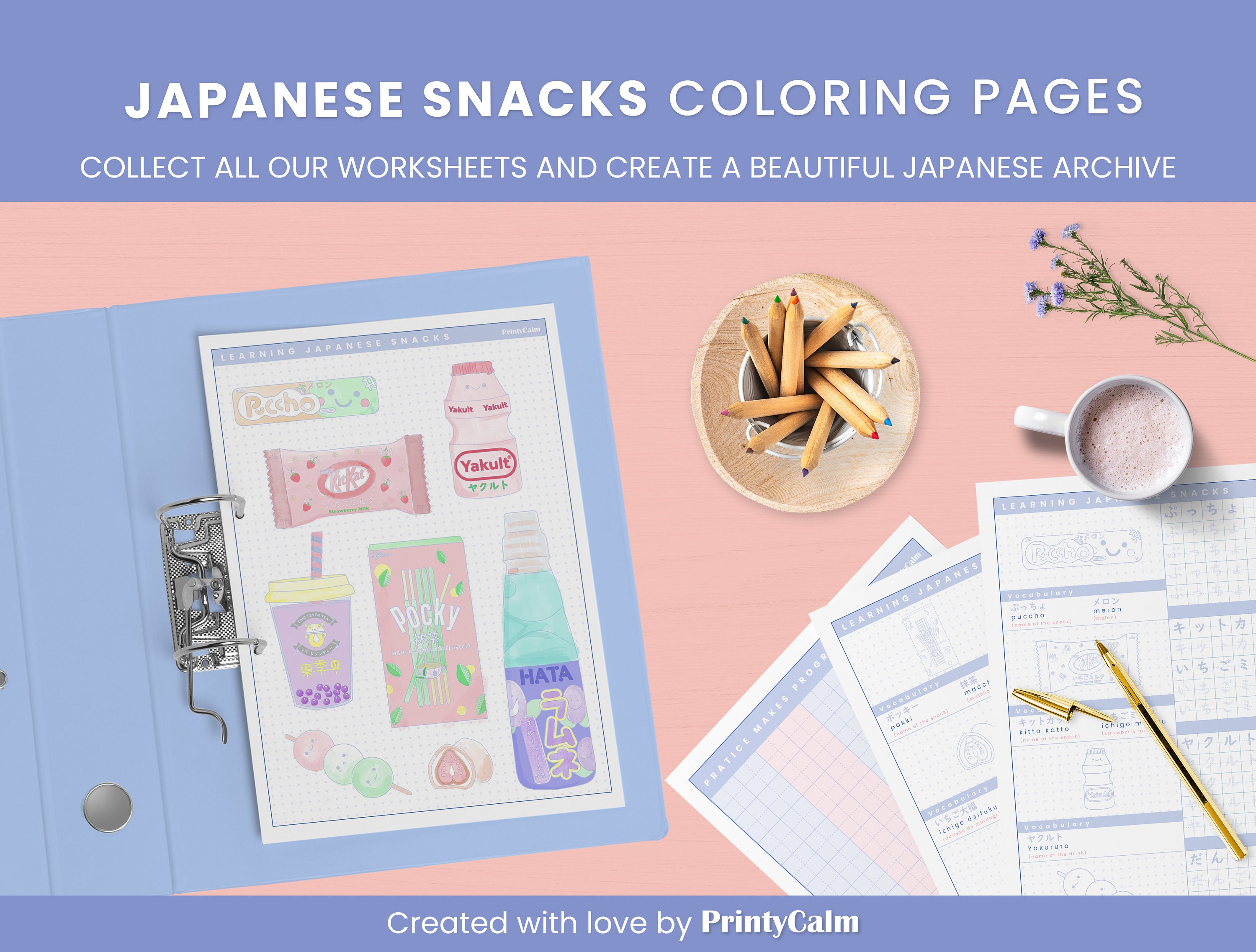 Japanese Snacks Colouring Pages Japanese Calligraphy Worksheet ...
