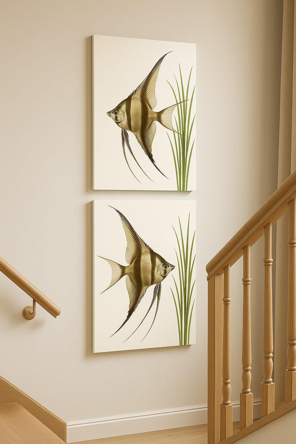 Angelfish Wall Art Print – Digital Download, Fish Artwork, Tropical ...