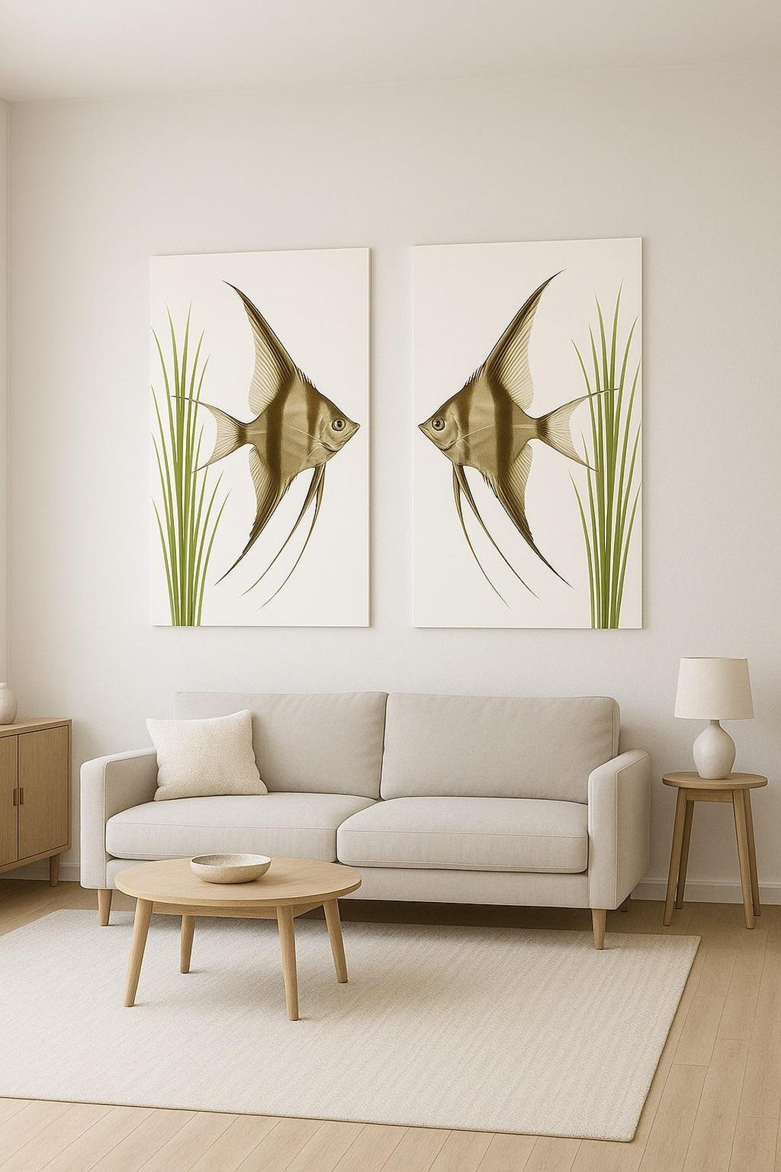 Angelfish Wall Art Print – Digital Download, Fish Artwork, Tropical ...