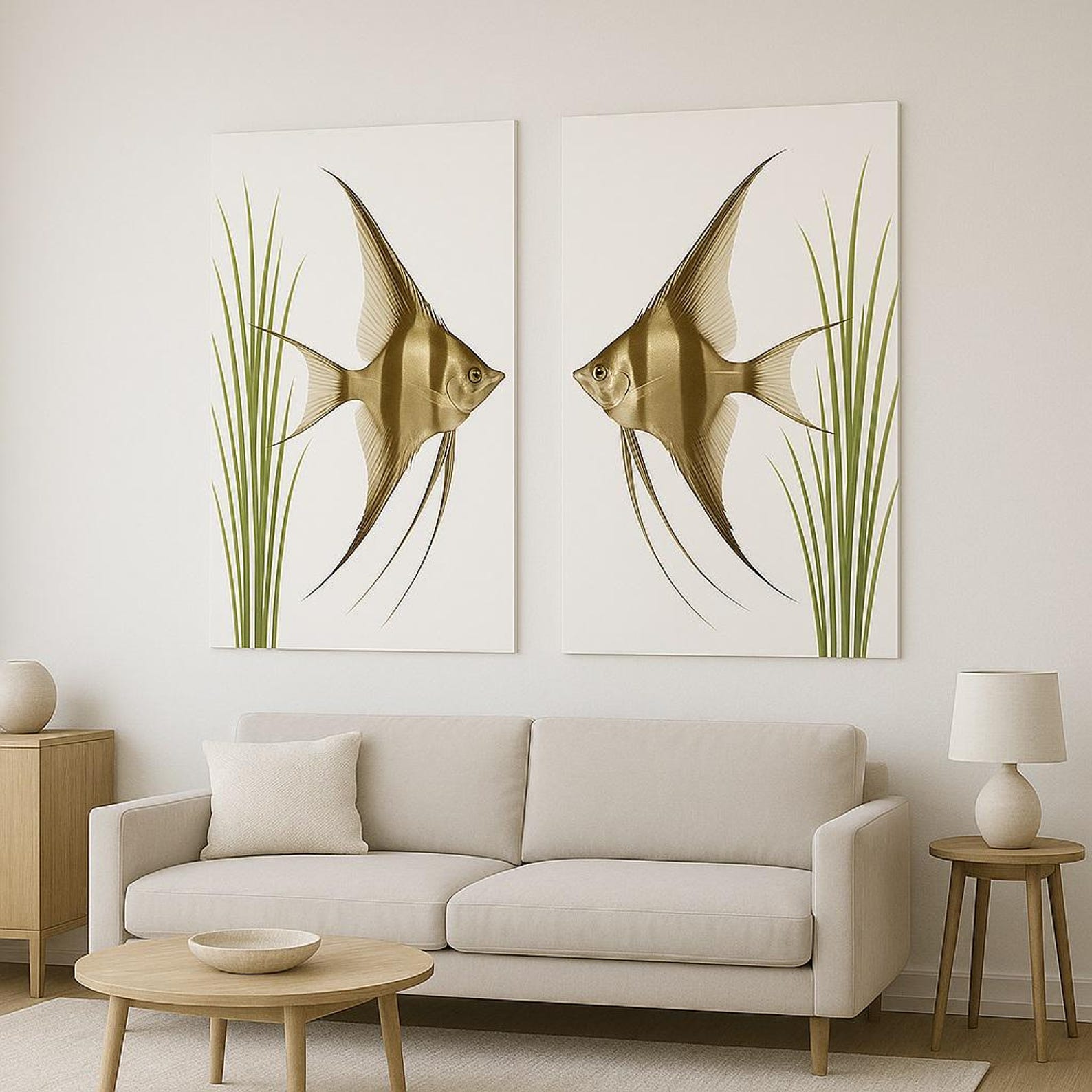 Angelfish Wall Art Print – Digital Download, Fish Artwork, Tropical ...
